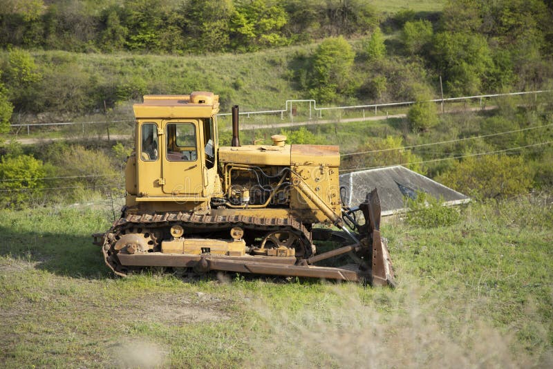 Chain tractor in nature stock image. Image of transportation - 187935549