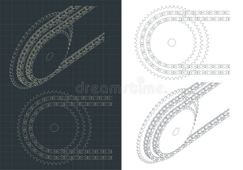 Chain Transmission Drawings Stock Vector - Illustration of vehicle ...