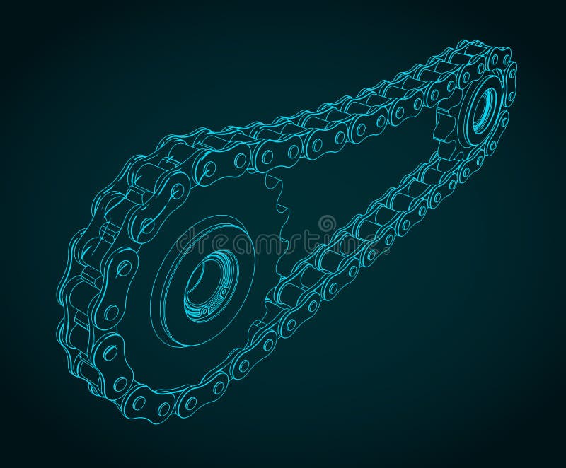 Chain Transmission Illustration Stock Vector - Illustration of cycle ...