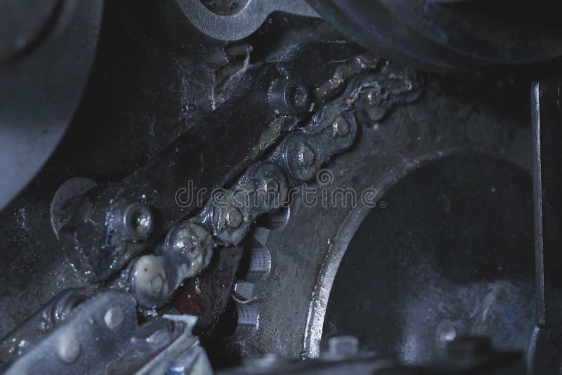 Chain Transmission Inside of the Machinery Stock Photo - Image of ideas ...