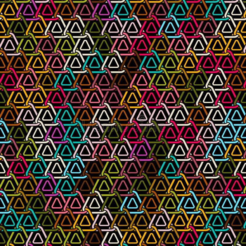 Seamless Chain Grid Pattern. Vector Illustration with Multicolored ...