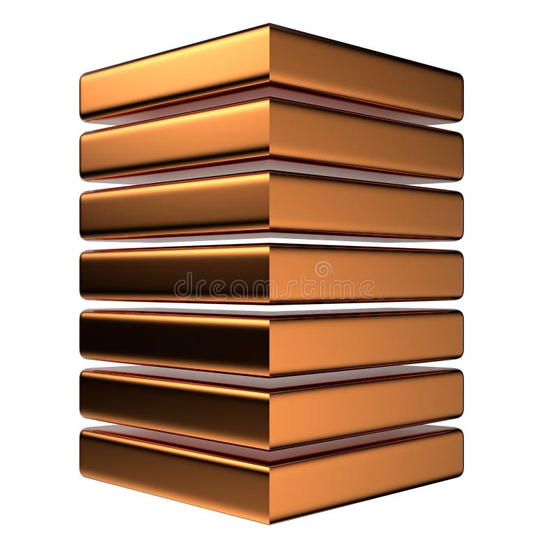 Chain of Triangular Copper Metal Objects Scientific Geometry Isolated ...