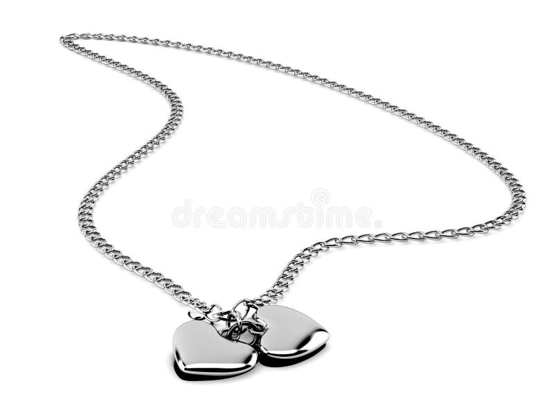 Chain with two hearts stock illustration. Illustration of heart - 3353706