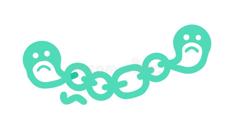 Chain of Unhappy Ghost Faces, Sad Connections, Vector Design Generative ...