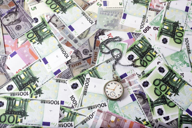 Chain watch and money stock photo. Image of market, banking - 61625436