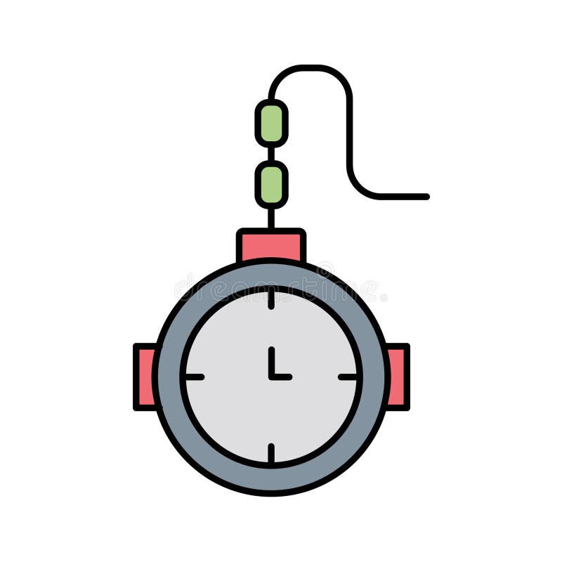 Chain Watch Outline with Colours Fill Vector Icon that Can Easily Edit ...