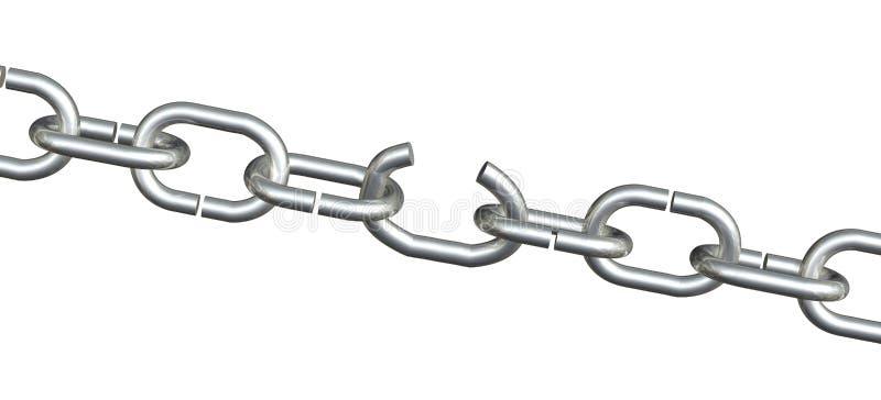 Weak Link in Stretched Chain Stock Illustration - Illustration of ...