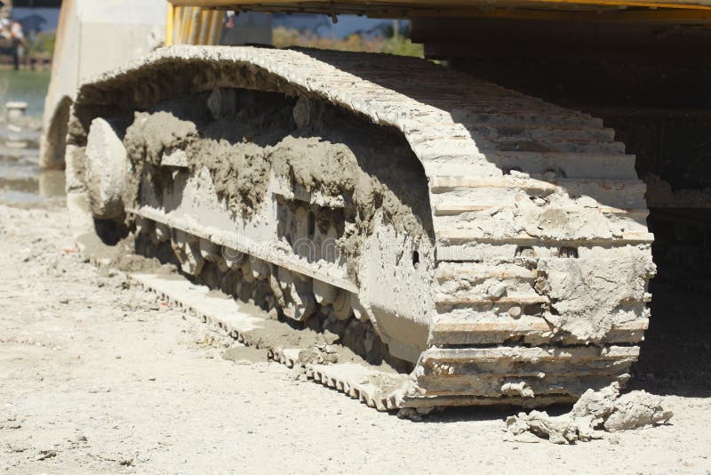 Chain Wheels of an Excavator Stock Image - Image of vehicle, sand: 76409607