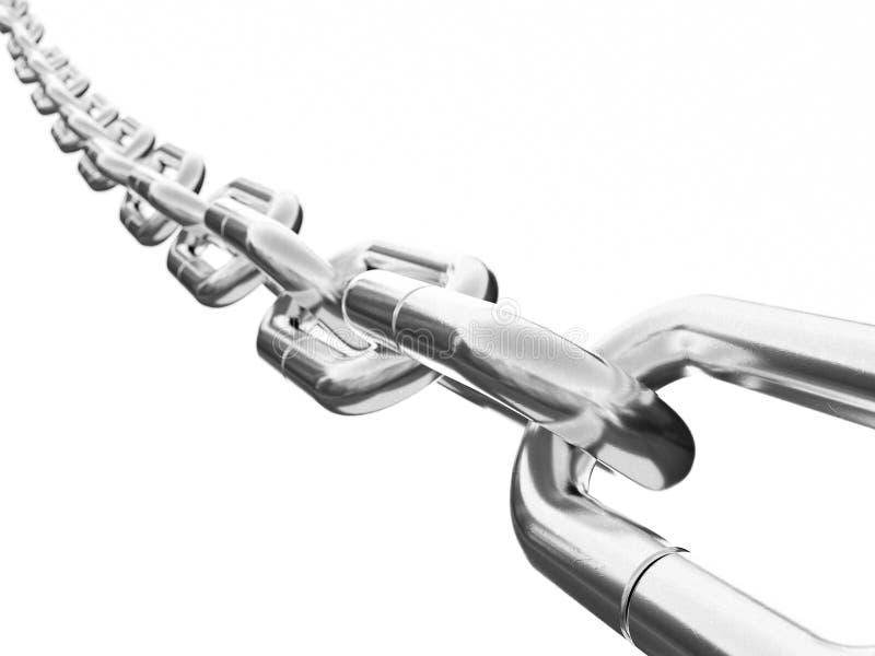 Chain on White Background Isolated - 3D Rendering Stock Illustration ...