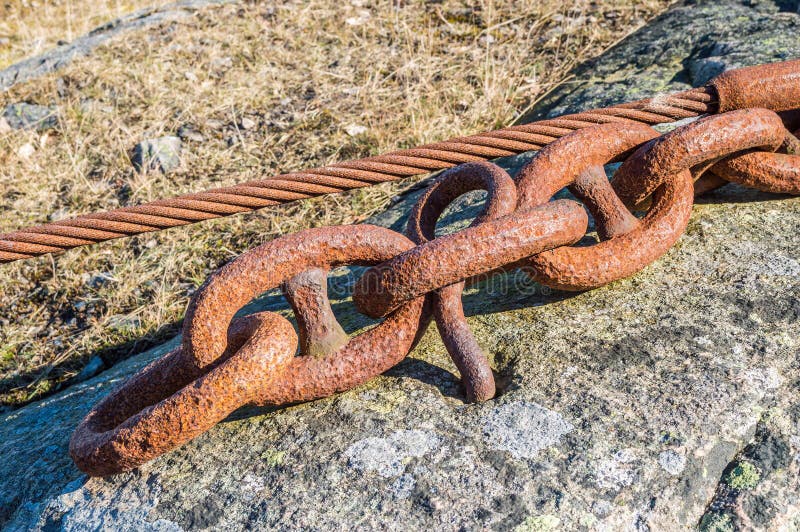 Chain and wire stock photo. Image of steel, tight, straight - 52420066