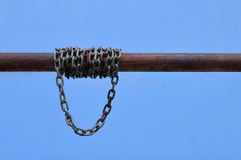 Chain Wrapped Around the Pole Stock Photo - Image of object, metal ...
