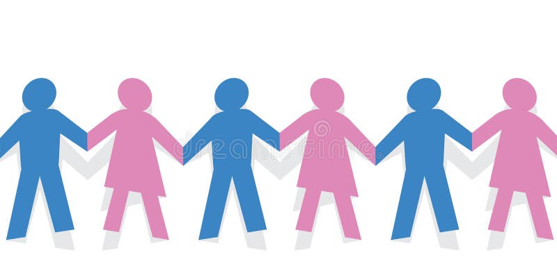 Symbol of Union and Cohesion between the Genders, with a Human Chain ...