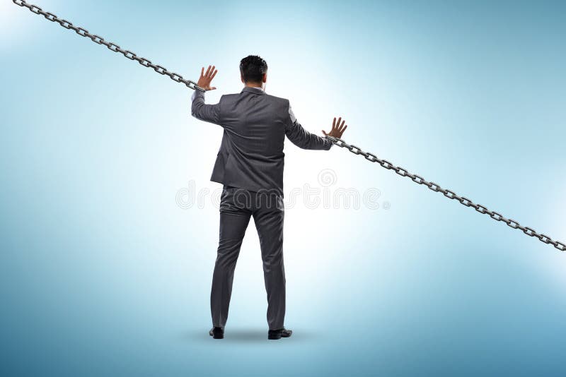 Chained Businessman in Workaholic Concept Stock Image - Image of ...