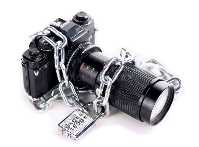 Chained Camera stock image. Image of photographer, security - 728919