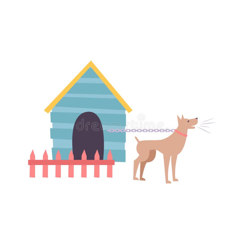 Chained Dog House Composition Stock Vector - Illustration of master ...