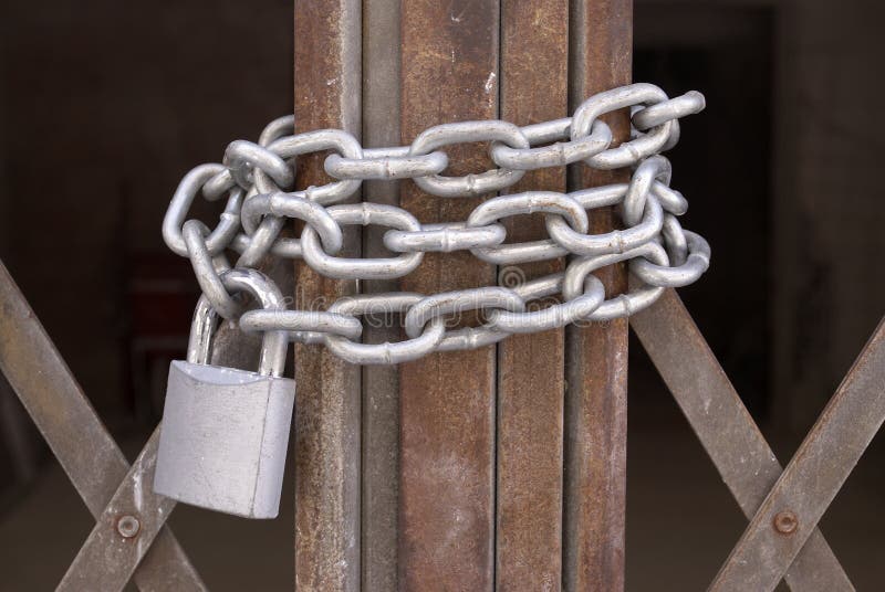 Chained gate stock image. Image of padlock, chain, lock - 6478707