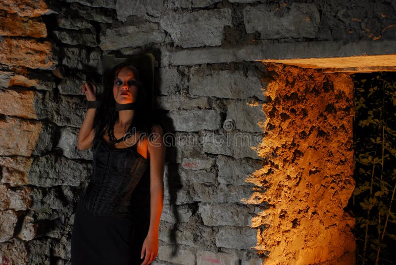 Chained Goth Girl stock image. Image of female, woman - 6355417