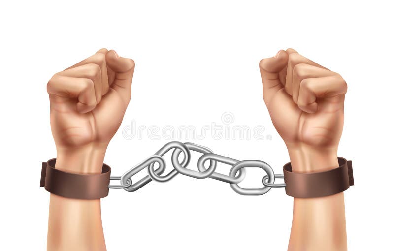 Chained Hands Gesture Composition Stock Vector - Illustration of ...