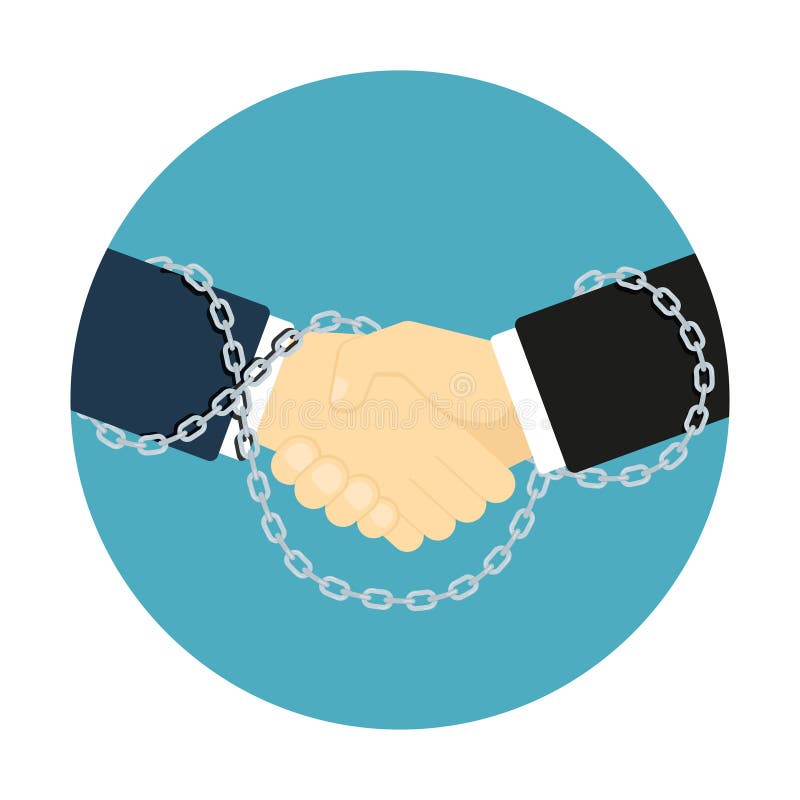 Chained handshake icon stock vector. Illustration of chained - 84723128