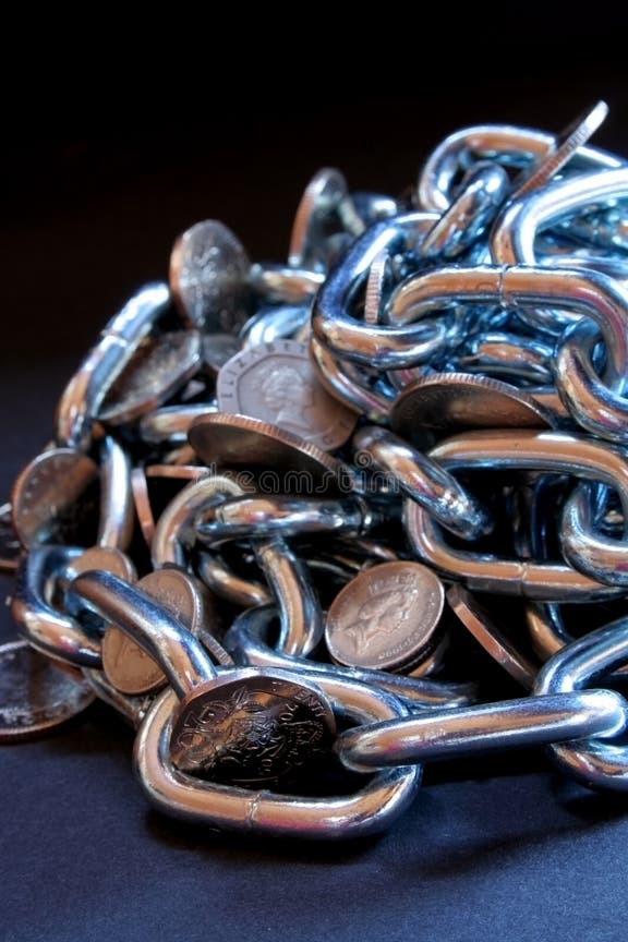 Chained money stock image. Image of coins, money, financial - 656071