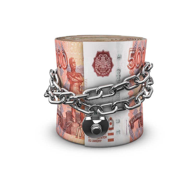 Chained Money Roll Russian Rubles Stock Illustration - Illustration of ...