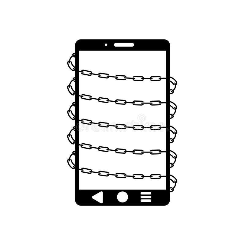 Chained Phone. Smart Phone Wrapped in Chains. Represents Security or ...