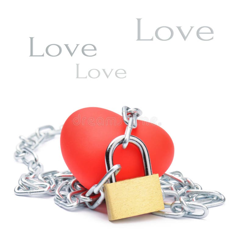 Chained red heart stock image. Image of heart, design - 24343149