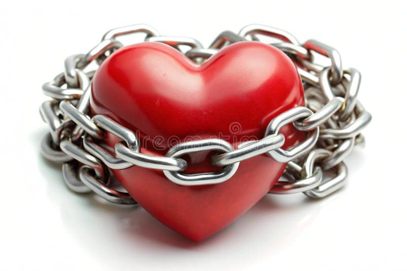 Chained Red Heart stock illustration. Illustration of valentineas ...