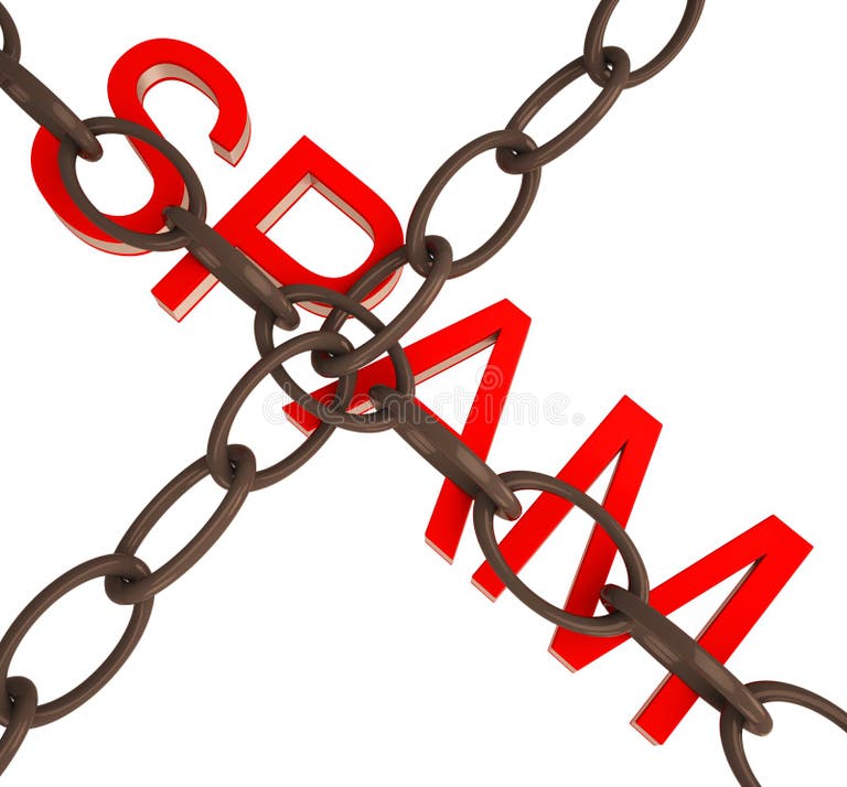 Chained Spam Shows Mailbox Security Stock Illustration - Illustration ...