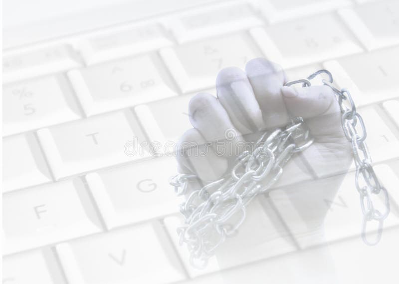 Chained to computer stock image. Image of industry, typing - 1164975