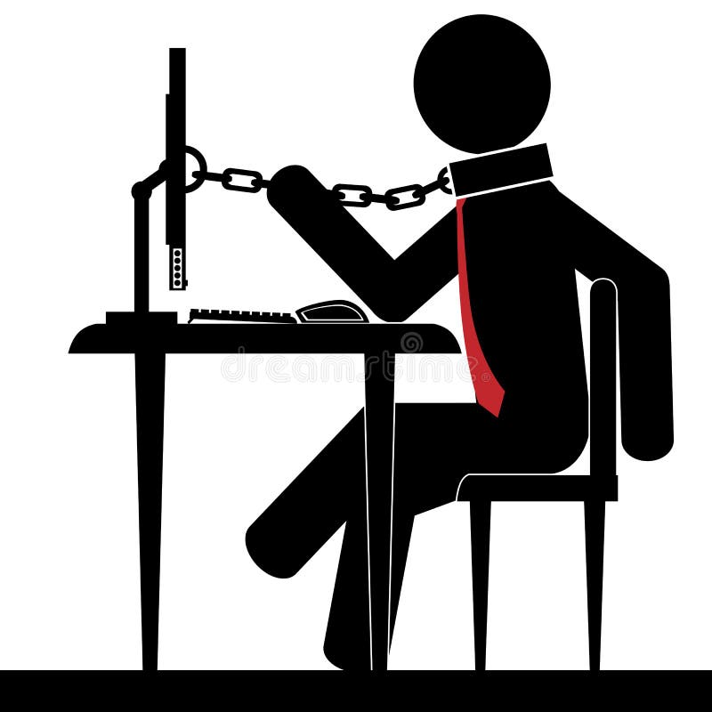 Chained to office stock vector. Illustration of human - 43659486