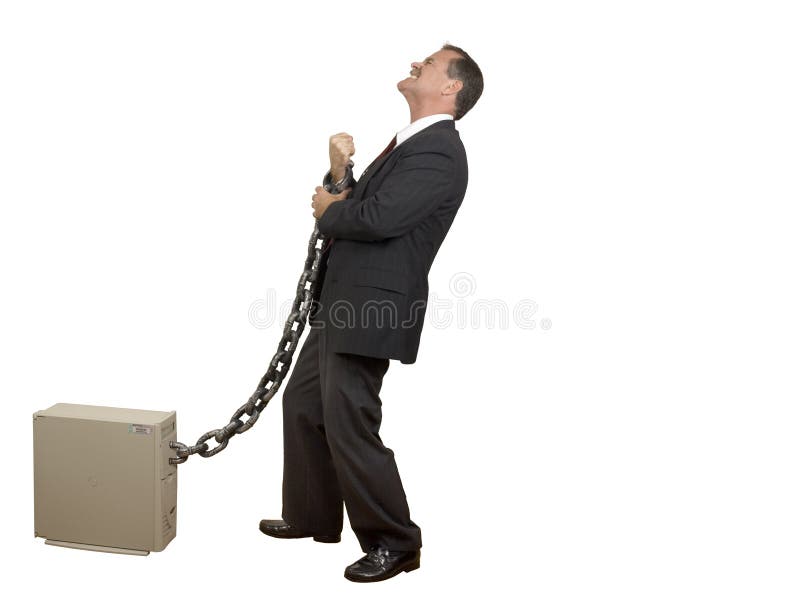 Chained to PC stock image. Image of corporate, stuck, prisoner - 1559941