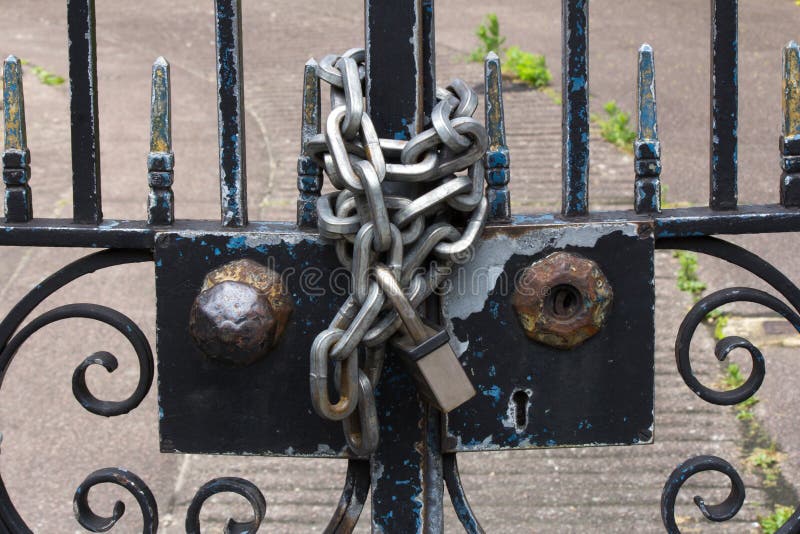 Chained up gate stock image. Image of ideas, keyhole - 32223735