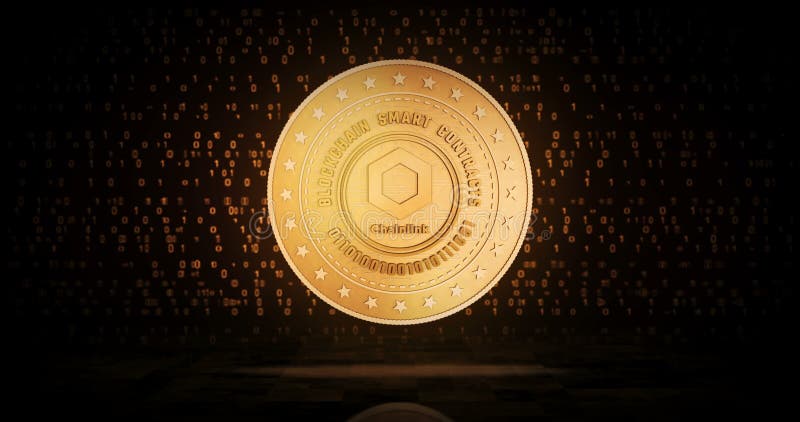 Chainlink LINK Cryptocurrency Golden Coin Loop on Pixel Retro Style ...