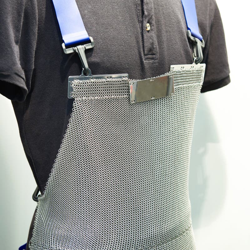 Chainmail Apron for Meat Boning Stock Photo - Image of metal, beef ...
