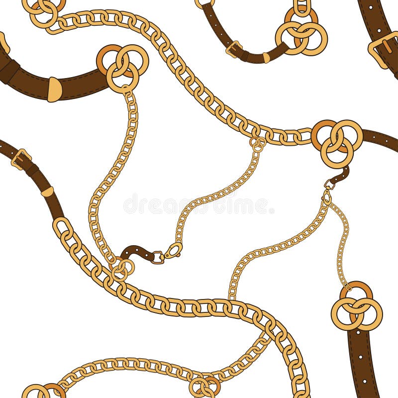 Chains and Belts Vector Seamless Pattern Stock Vector - Illustration of ...