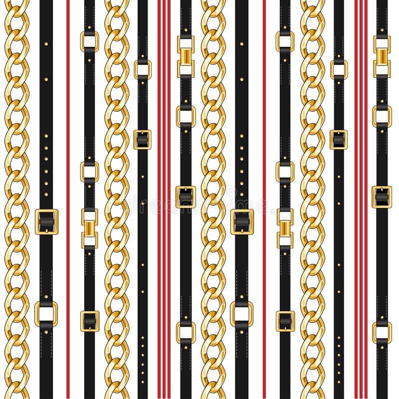 Chains and black belts stock vector. Illustration of pattern - 154630255