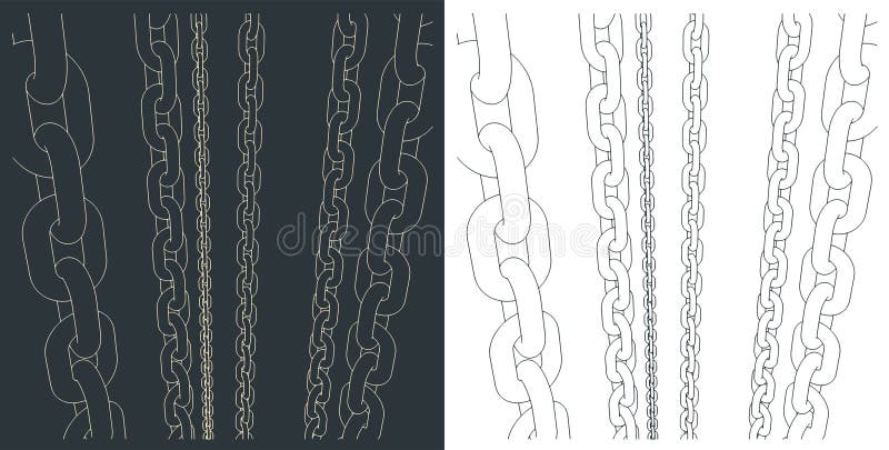Chains drawings stock vector. Illustration of metallic - 268392583