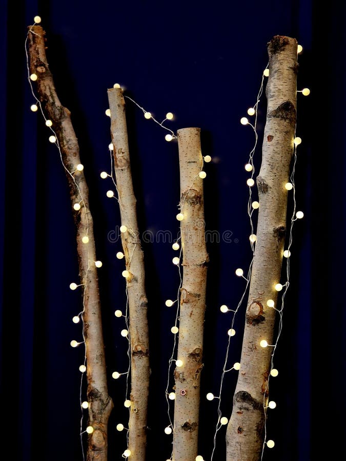 Chains of Light on a Dark Blue Background Resemble a Starry Sky at ...