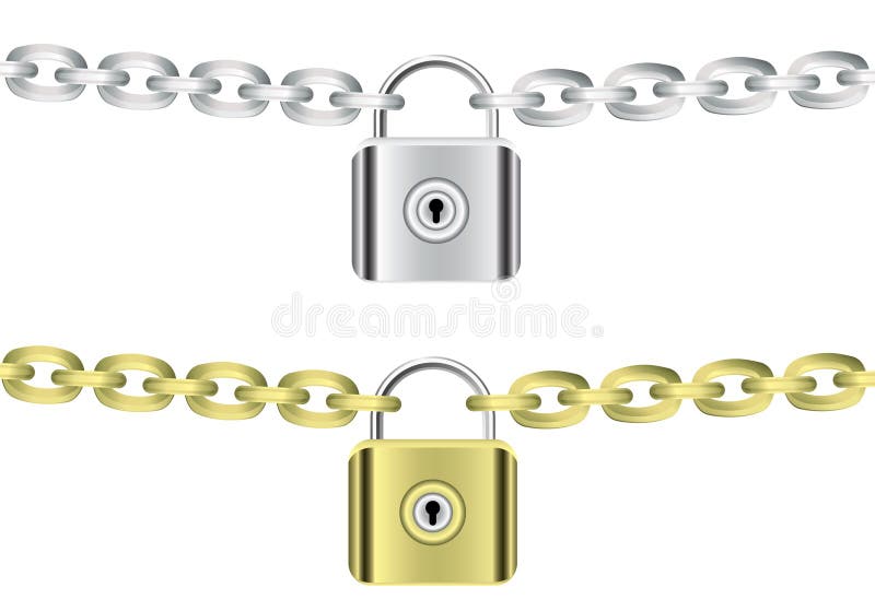 Chain and lock stock vector. Illustration of symbol, lock - 13123682