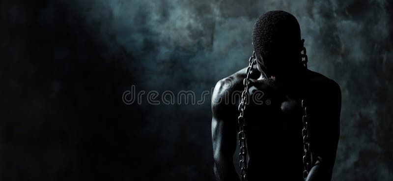 Chains of Oppression: Powerful Portrait of a Man in Shadows with Heavy ...
