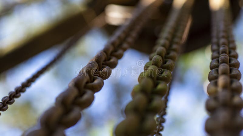 Chains Stuck Down and the Background Blurred Stock Image - Image of ...