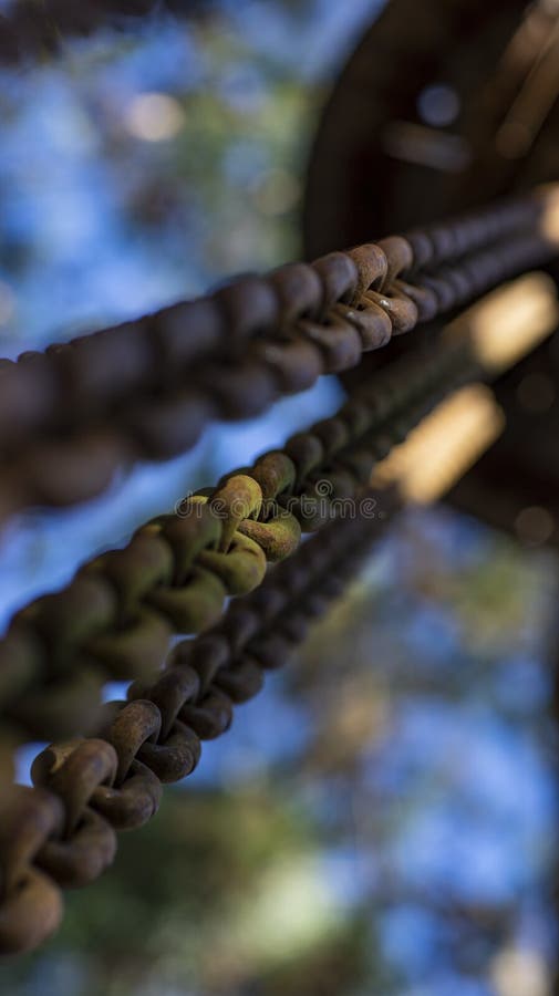 Chains Stuck Down and the Background Blurred Stock Image - Image of ...
