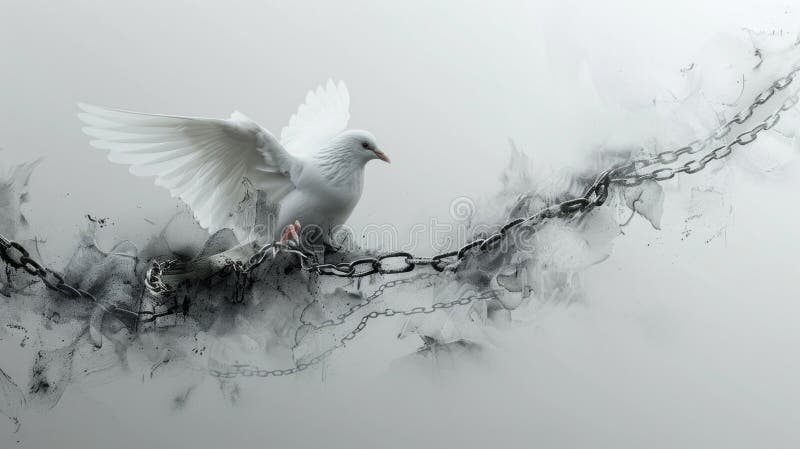 Chains Transforming into a White Bird, Symbolizing Freedom and ...