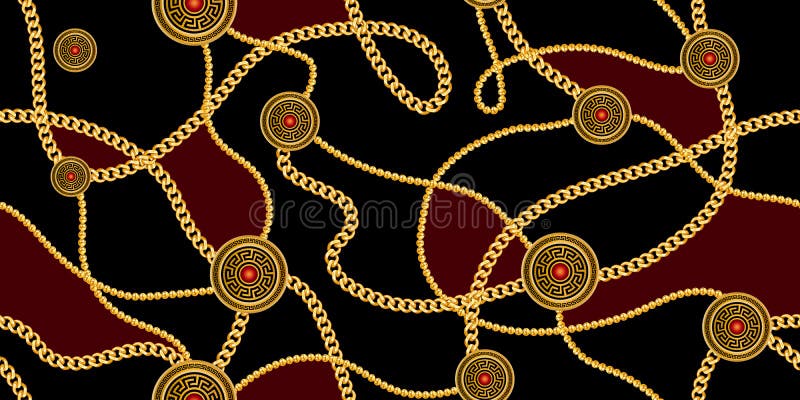Seamless Pattern with Gold Chains. Ready for Print, Fabric, Textile ...