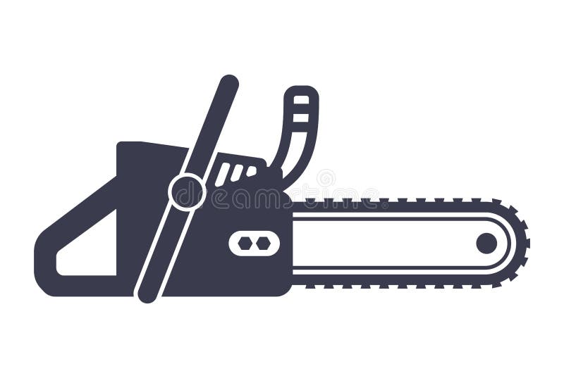Chainsaw Black Icon. Cut Down a Tree Stock Vector - Illustration of ...