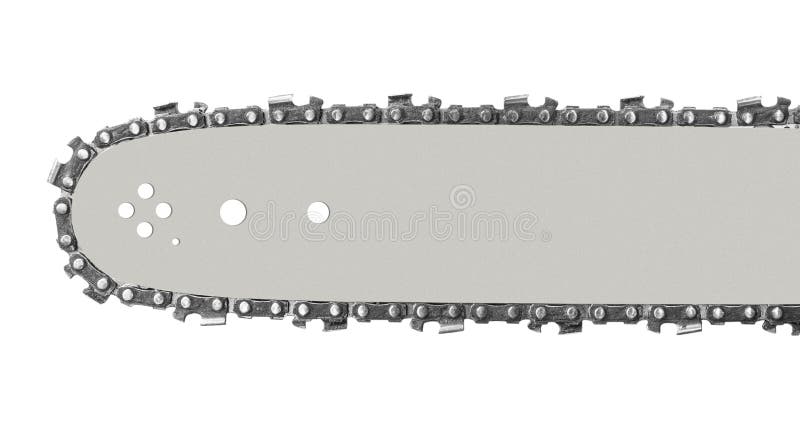Chainsaw Blade with Chain Close Up Isolated Stock Image - Image of ...