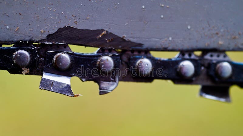 Chainsaw Chain Close-up, Working Tool Stock Image - Image of lumberjack ...