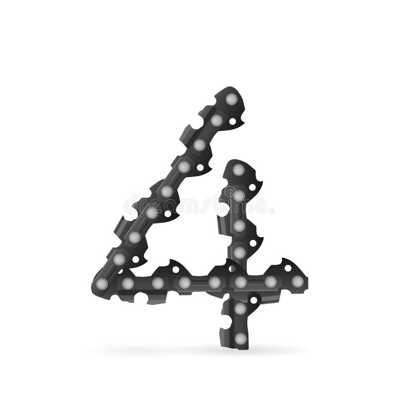 Chainsaw chain number four stock vector. Illustration of vector - 241761729
