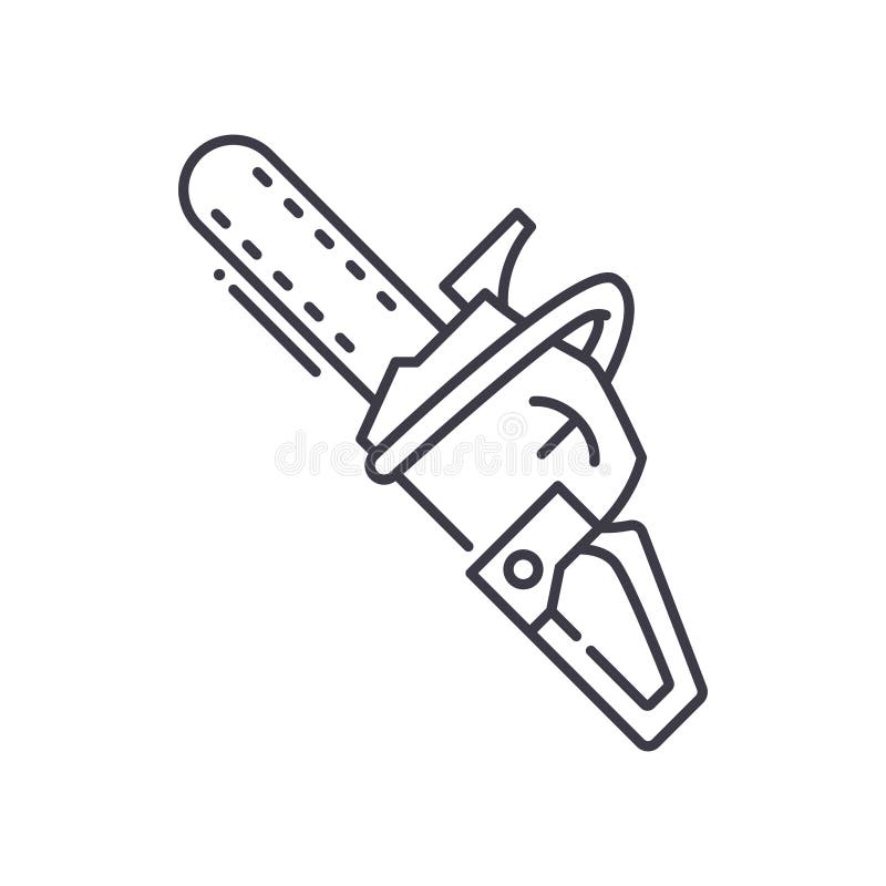 Chainsaw Linear Icon. Modern Outline Chainsaw Logo Concept on Wh Stock ...